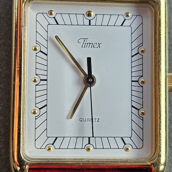 Timex | Accessories | Vintage Timex Tank Watch Red Strap | Poshmark